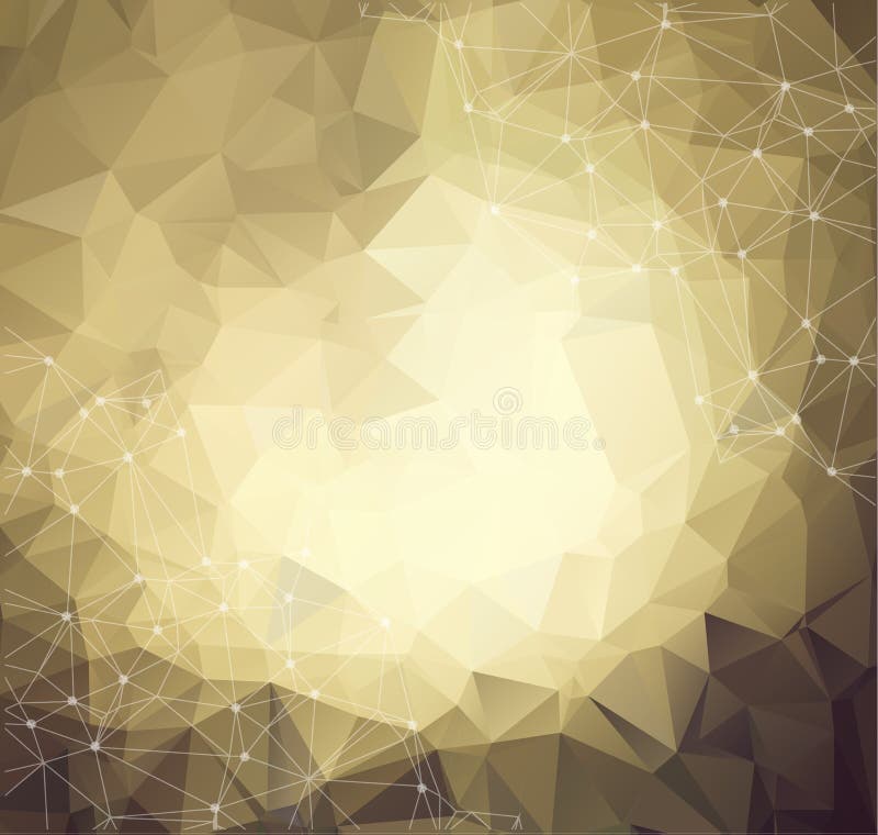 Geometric Brown Polygonal Background Molecule and Communication Stock ...