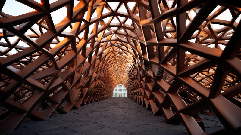 Geometric brown steel stock illustration. Illustration of beams - 313786034