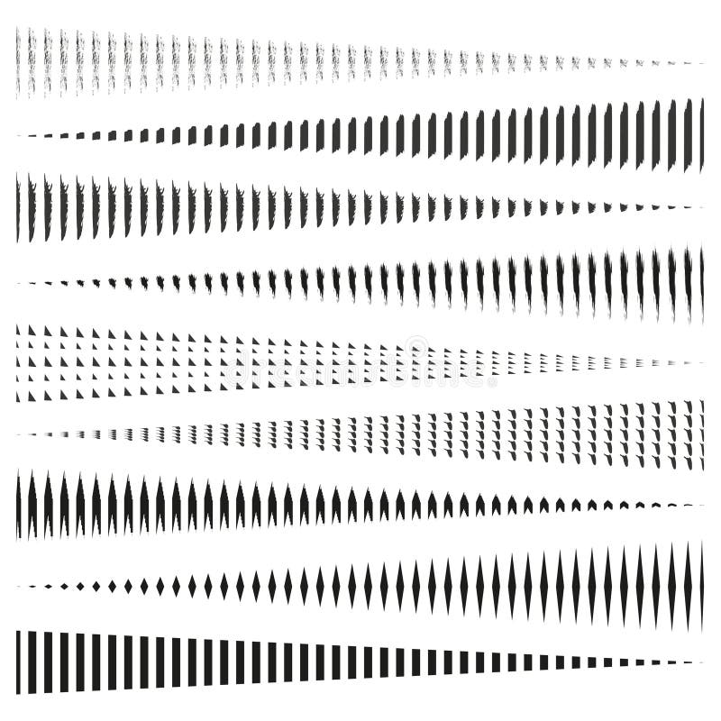 Geometric Brush Strokes. Distorted Shapes Variation. Abstract Vector ...