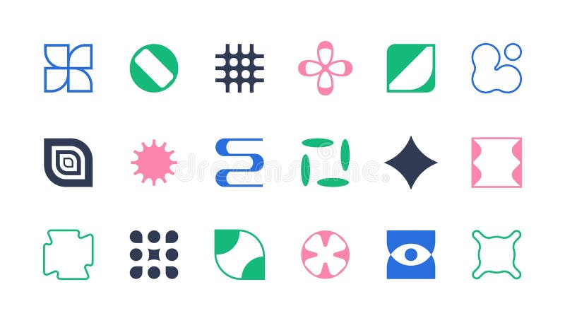 Geometric Brutalist Shapes. Basic Minimal Forms Swiss Bauhaus Style ...