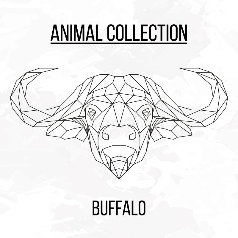 Geometric buffalo head stock vector. Illustration of nature - 69904964