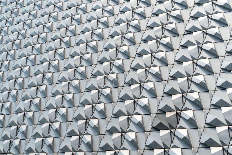 Geometric Building Facade with Triangular Shapes. Stock Illustration ...