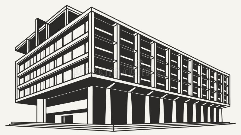 Geometric Building Structure with Sharp Angles, Vector Design ...