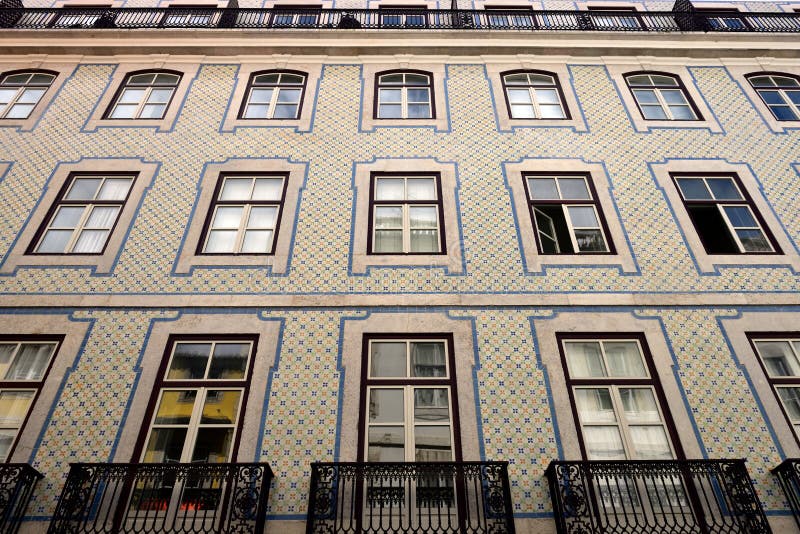 Geometric Building Tiles Facade I Stock Image - Image of home, railway ...