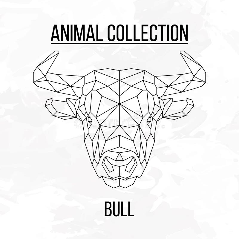 Geometric buffalo head stock vector. Illustration of nature - 69904964
