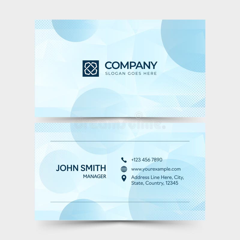 Geometric Business Card Template in Front and Back Stock Illustration ...