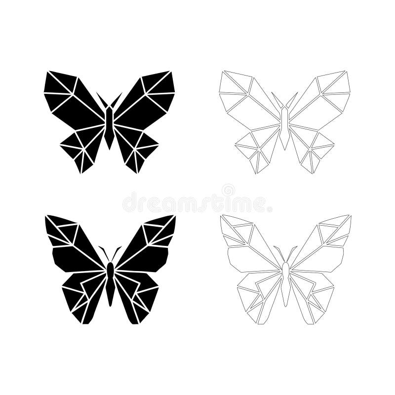 Geometric Butterfly Silhouette Stock Illustrations – 3,026 Geometric ...