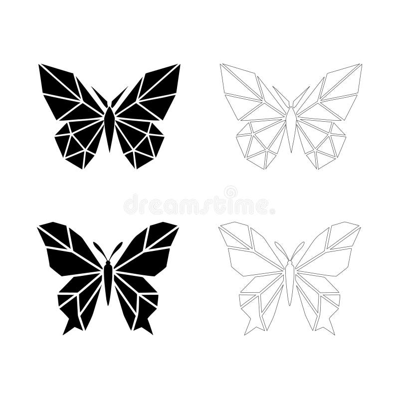 Geometric Butterfly Silhouette Stock Illustrations – 3,026 Geometric ...