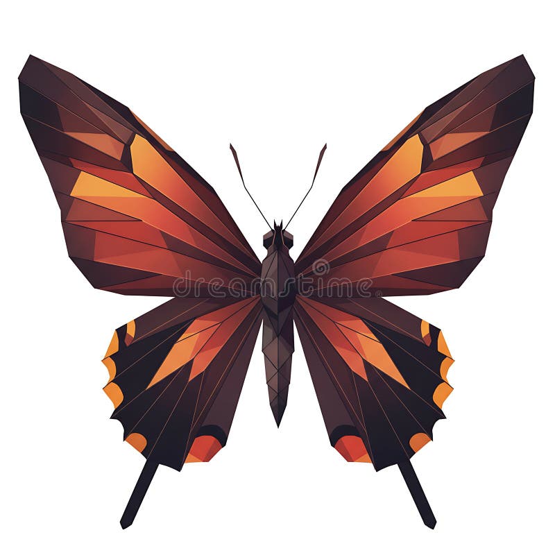 Geometric Butterfly Vector Illustration Features a Symmetrical Design ...