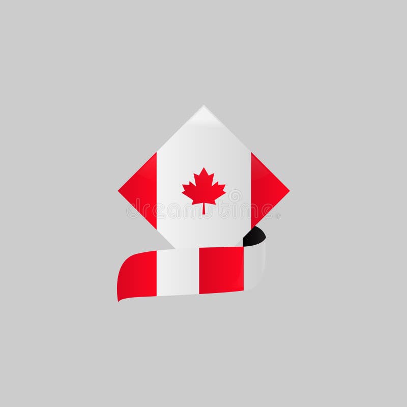 Geometric Canada Flag with Banner Ribbon Stock Vector - Illustration of ...