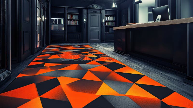 Geometric Carpet Hallway Office Reception Design Stock Photo - Image of ...