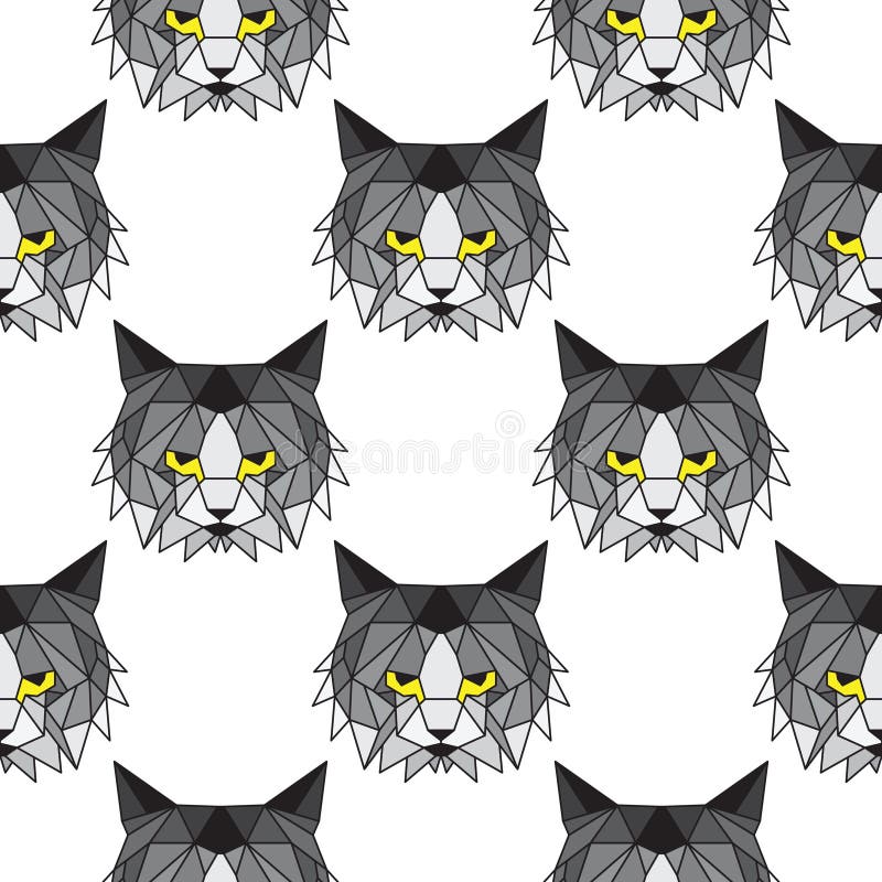 Geometric cat pattern stock illustration. Illustration of design ...