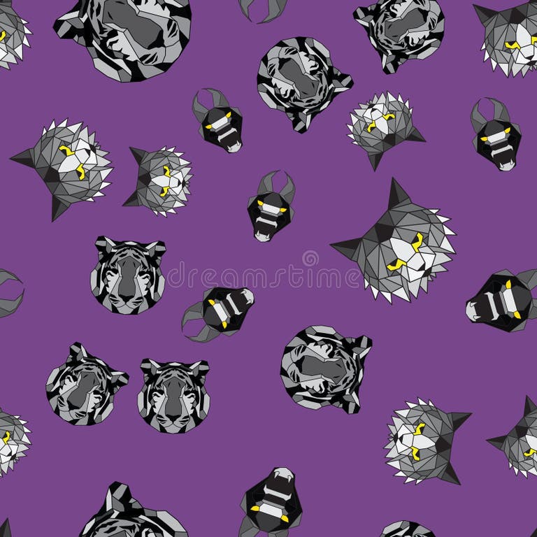 Geometric cat pattern stock illustration. Illustration of face - 113149812