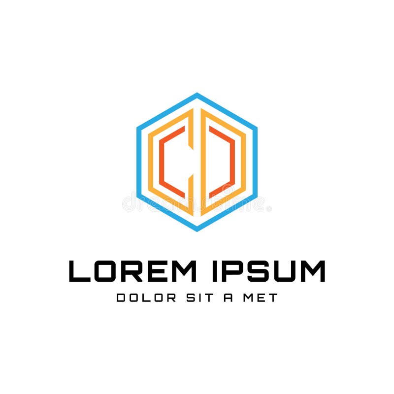 Geometric CD Initial Monogram Text Logo Vector Stock Vector ...