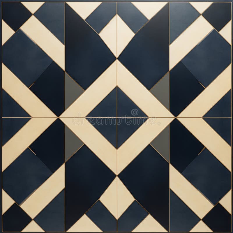 Geometric Ceramic Tile with Dark Black and White Design Stock ...