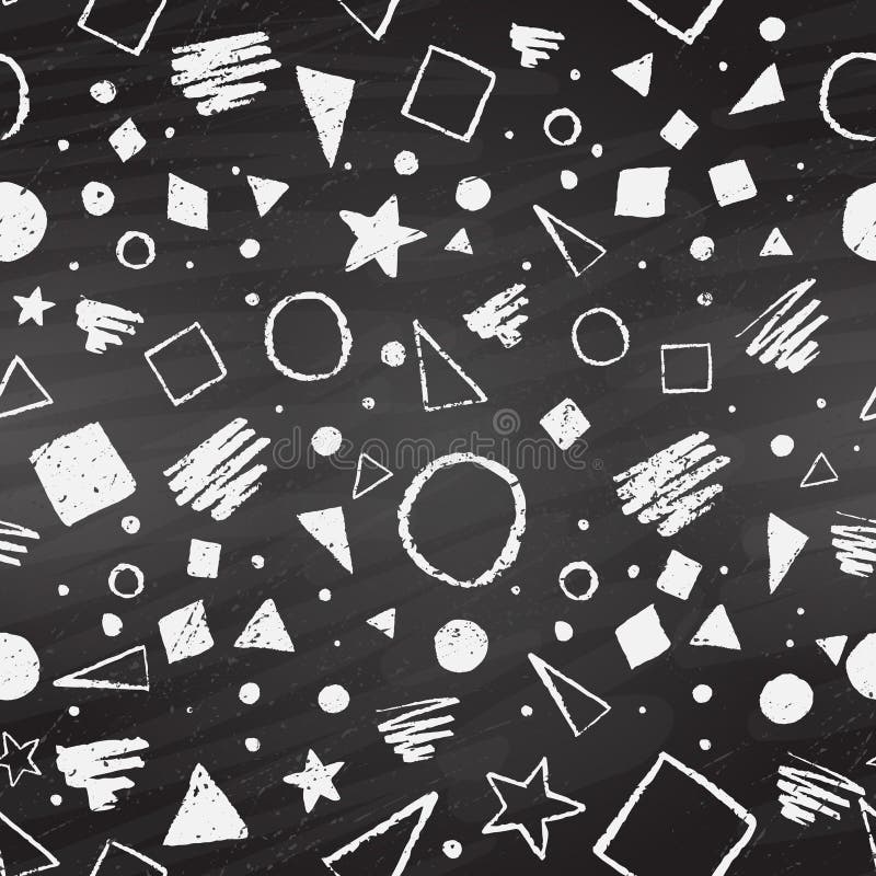 Geometric Chalked Seamless Pattern Stock Vector - Illustration of ...