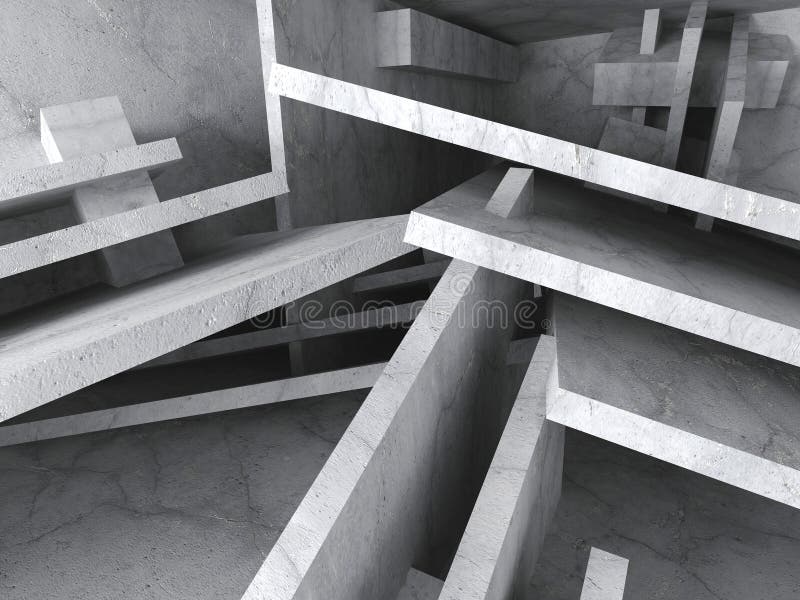 Geometric Chaotic Architecture Concrete Blocks Background Stock ...