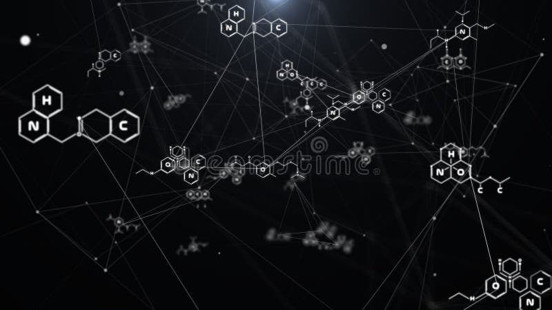 Geometric Chemical Formulas Network Structural Data Concept. Science ...