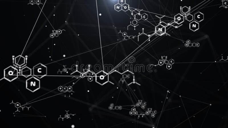 Geometric Chemical Formulas Network Structural Data Concept. Science ...