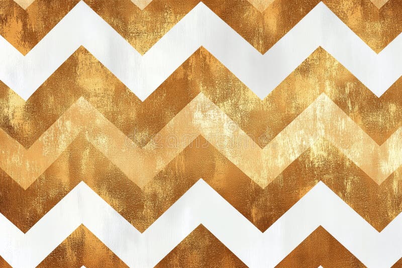 Geometric Chevron Pattern in Gold and White Showcasing Modern Design ...