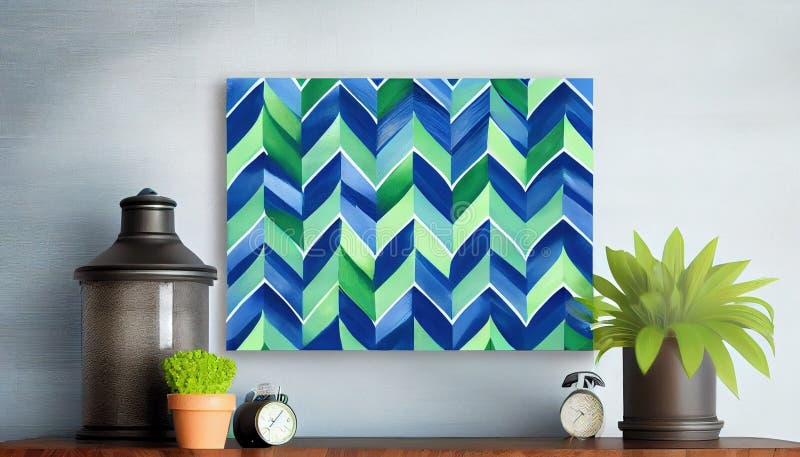 Geometric Chevron Pattern, Made with Generative AI Stock Illustration ...