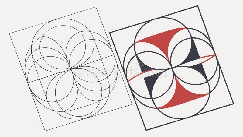 Geometric Circle Cross Pattern Abstract Design Vector Design Generative Ai Stock Illustration