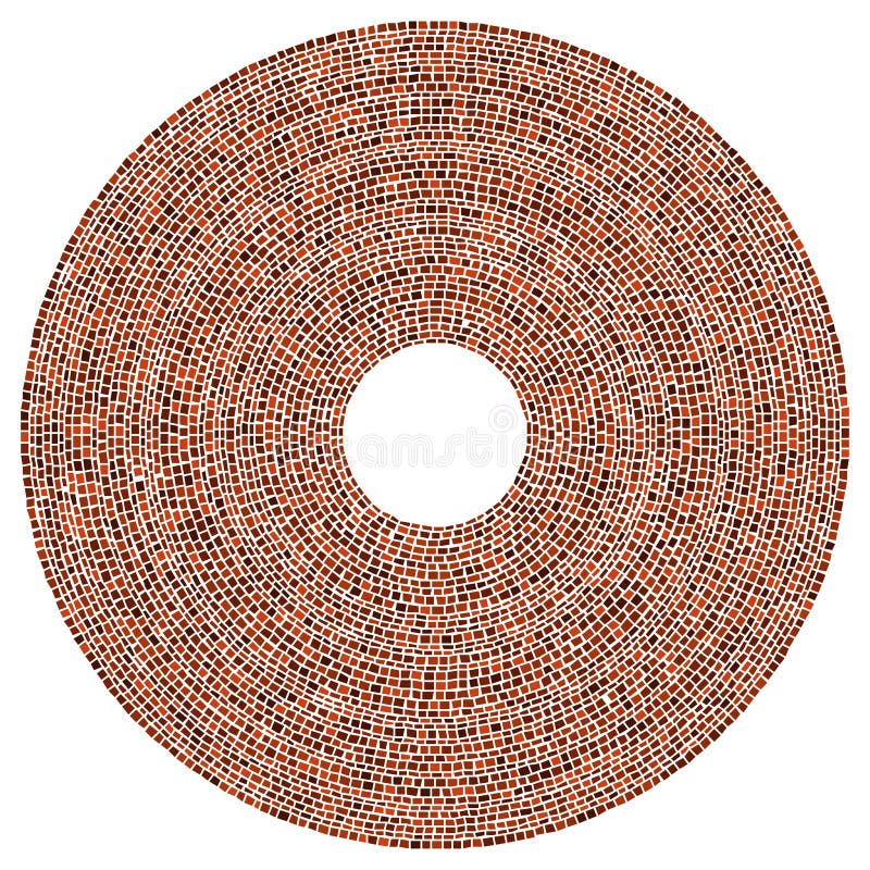 Geometric Circle Element. Circular Red Stonework, Masonry Stone, Rock ...