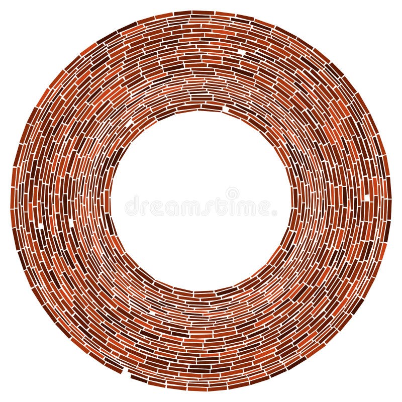 Geometric Circle Element. Circular Red Stonework, Masonry Stone, Rock ...