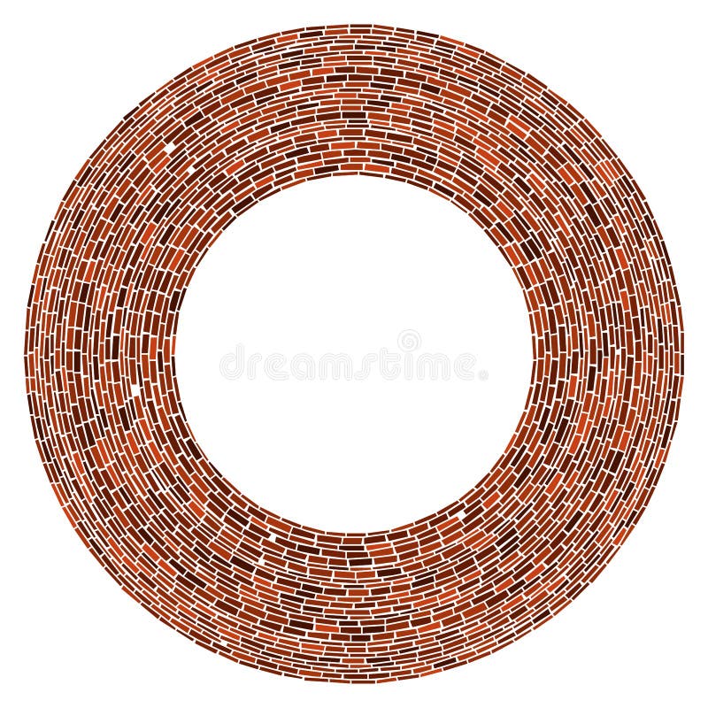 Geometric Circle Element. Circular Red Stonework, Masonry Stone, Rock ...