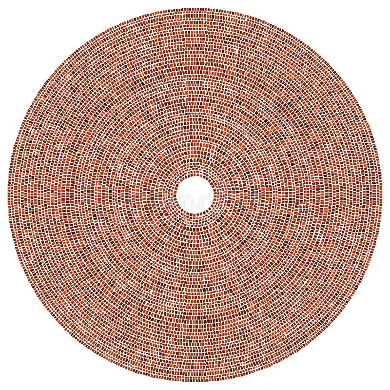 Geometric Circle Element. Circular Red Stonework, Masonry Stone, Rock ...