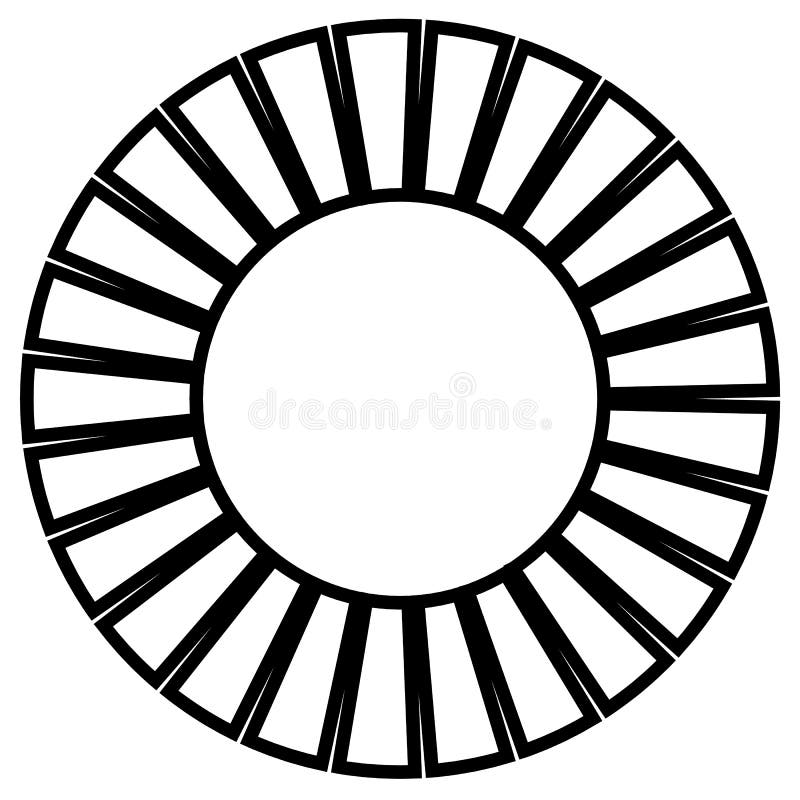 Geometric Circle Element Made of Radiating Rectangles. Abstract Stock ...