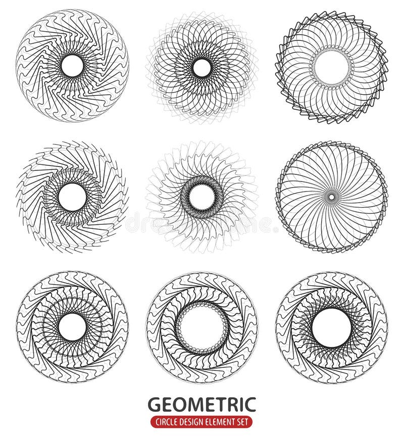 Geometric Circle Element - Circular Pattern on White Stock Vector ...