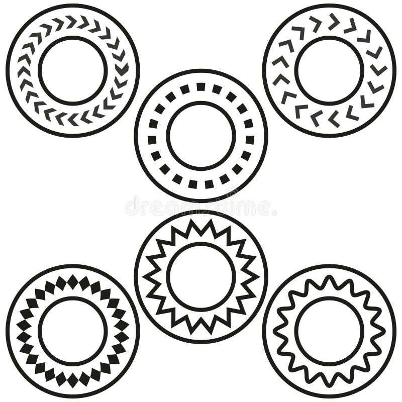 Geometric Circle Patterns. Vector Design. Decorative Round Shapes ...