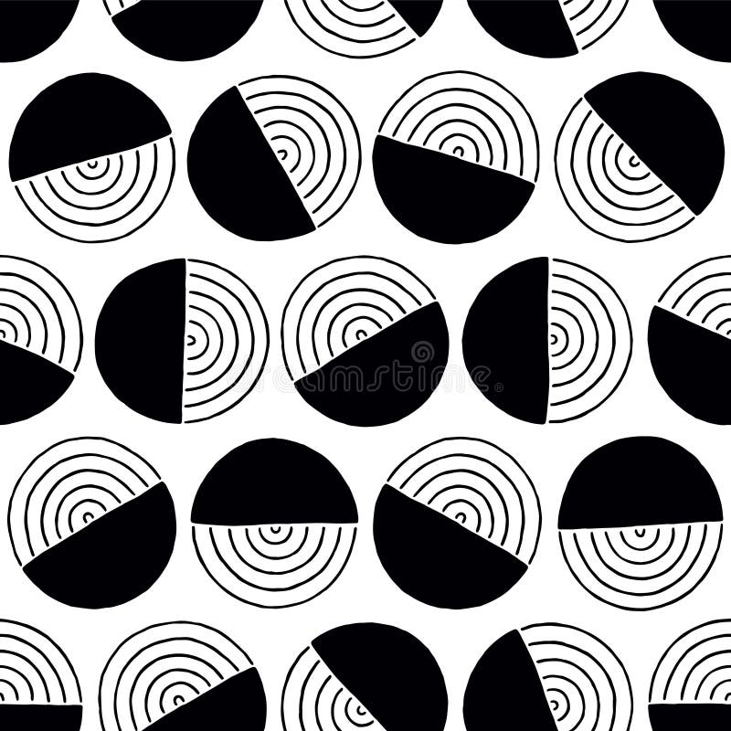 Geometric Circle Seamless Pattern. Abstract Hand Drawn Background ...