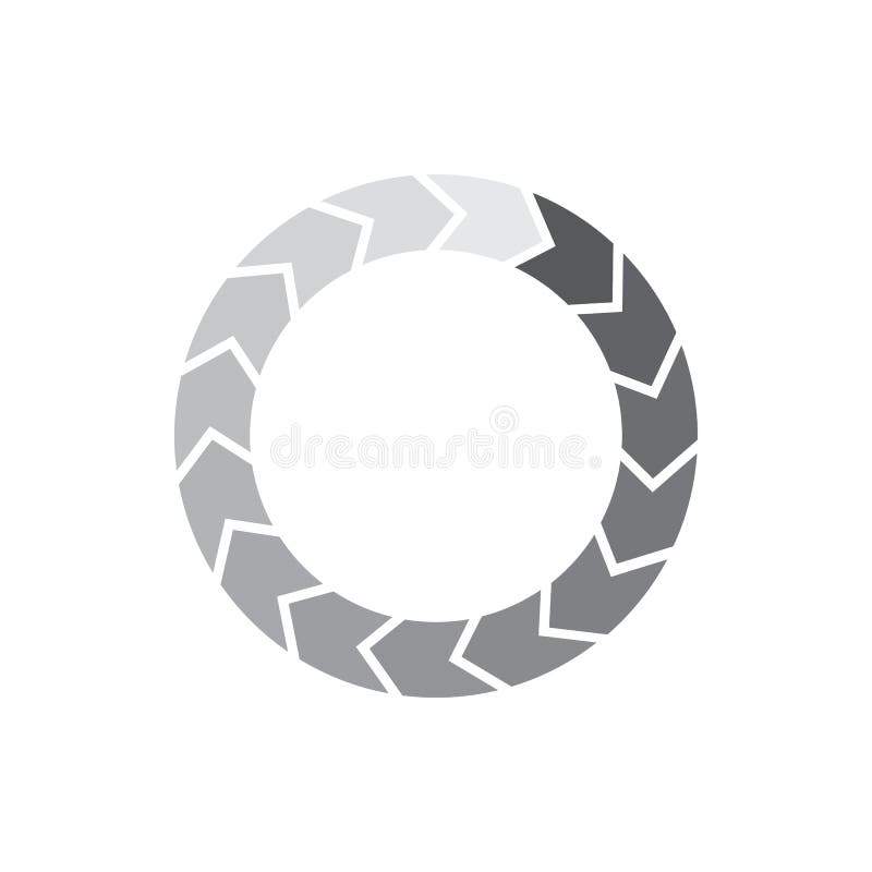 Geometric Circle of Separated Segment Arrows Icon Stock Vector ...
