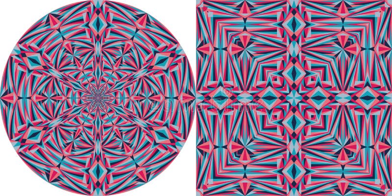 Geometric Circle and Square Pattern. Stock Vector - Illustration of ...