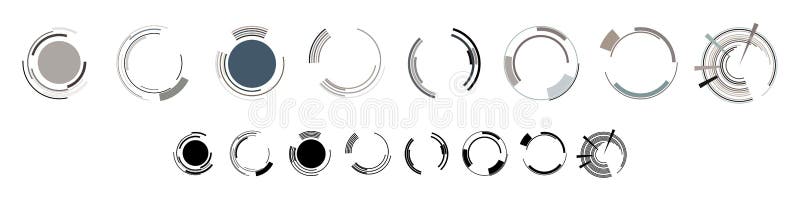 Geometric Circles, GUI, UI, HUD Segmented Circles Stock Vector ...