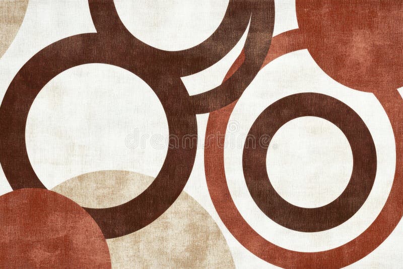 Geometric Circles Pattern in Brown and Beige with Retro Aesthetic ...