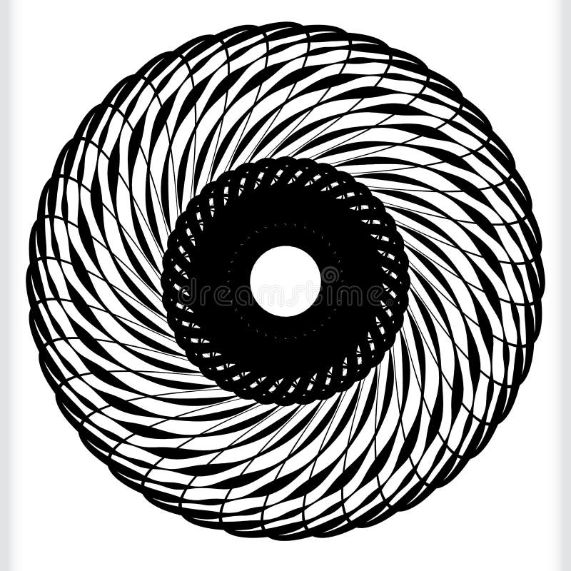Geometric Circular Element - Rotating Spiral, Swirl Shape Stock Vector ...