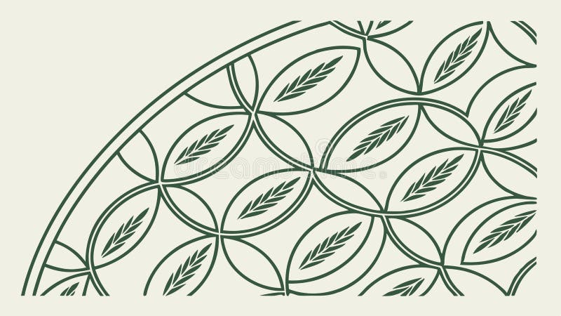 Geometric Circular Leaf Pattern, Nature Inspired Ornamental Design ...