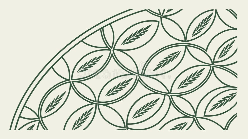 Geometric Circular Leaf Pattern, Nature Inspired Ornamental Design ...