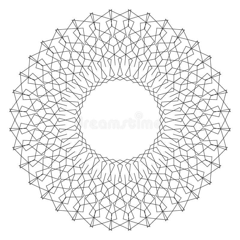 Geometric Circular Pattern. Abstract Motif with Radiating Inters Stock ...