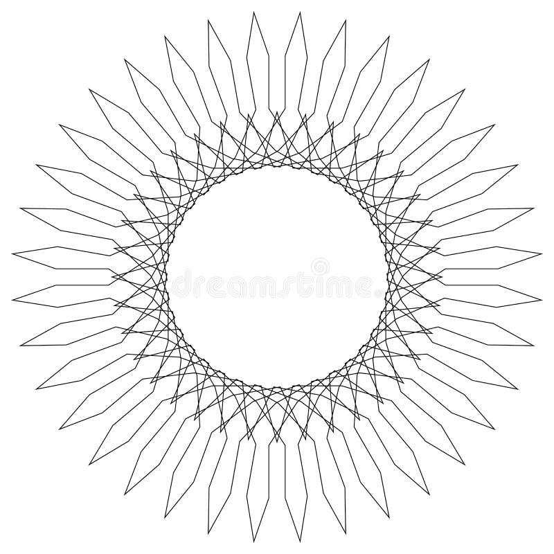 Geometric Circular Pattern. Abstract Motif with Radiating Inters Stock ...
