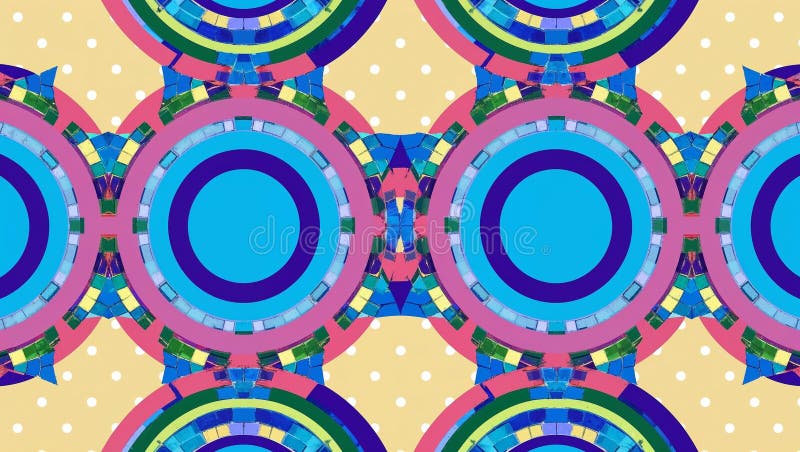 Geometric Circular Pattern with Colorful Abstract Elements Stock ...