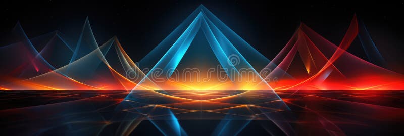 Geometric Circular Rhombus Yellow Blue Red Colours on Black Background ...