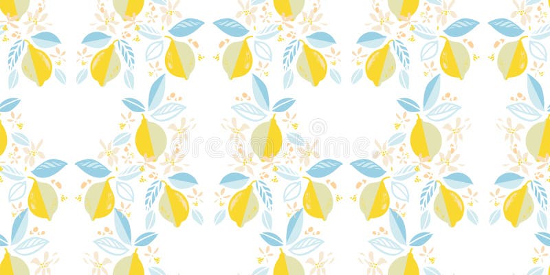 Geometric Citrus Lemon Repeating Pattern. Stock Vector - Illustration ...