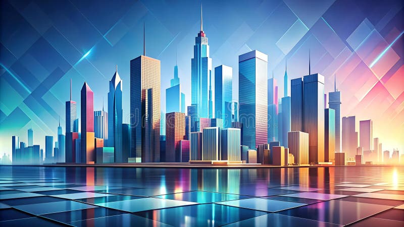 Geometric Cityscape: a Symphony of Lines and Angles Generative AI Stock ...