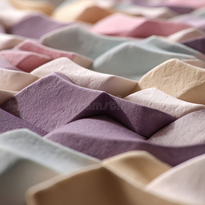 Geometric Clay Fold Pattern – Macro Pastel Texture Stock Illustration ...