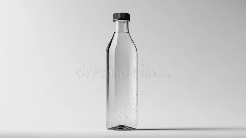 Geometric Clear Glass Water Bottle Mockup Stock Illustration ...