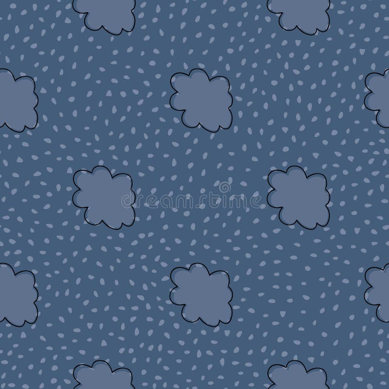 Geometric Cloudy Texture Wallpaper. Hand Drawn Cloud Sky Seamless ...